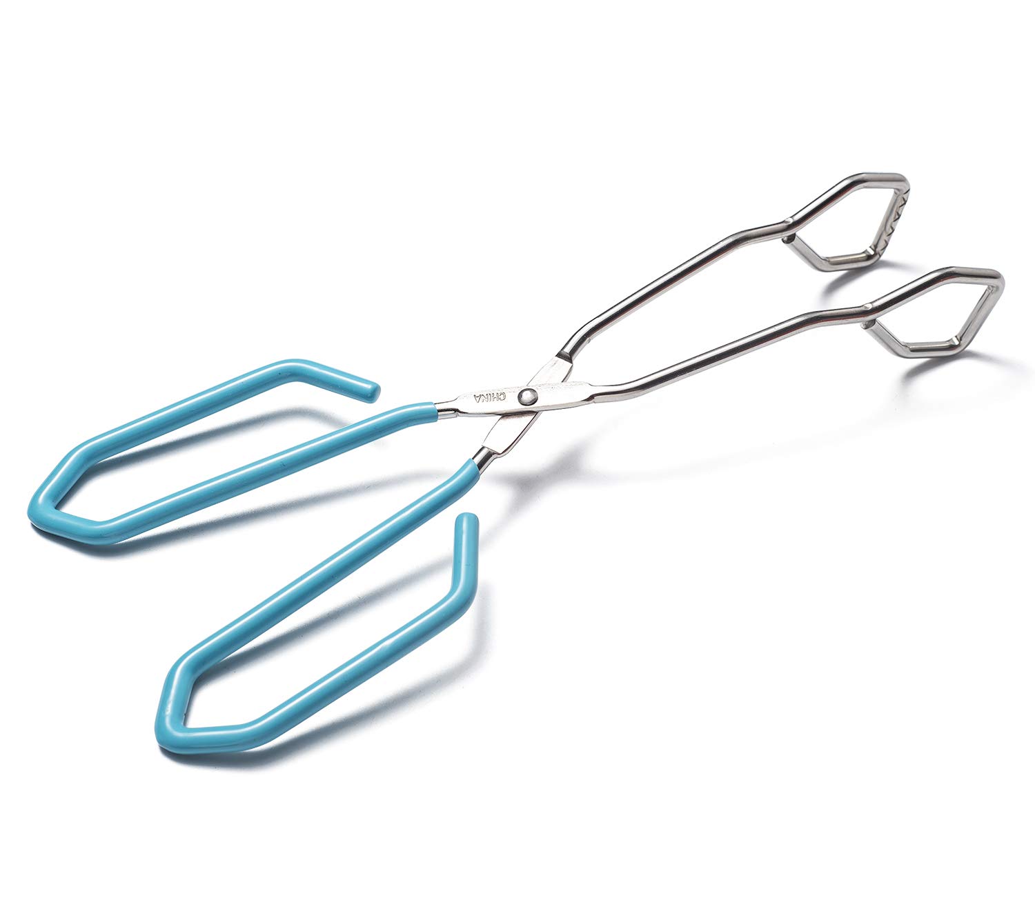 Snapklik.com : 11 Inch Hiash Blue Stainless Steel Scissor Tongs