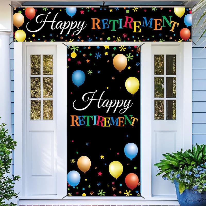 Amazon.com: HTDZZI Happy Retirement Banner Set, Blue Retirement Yard ...