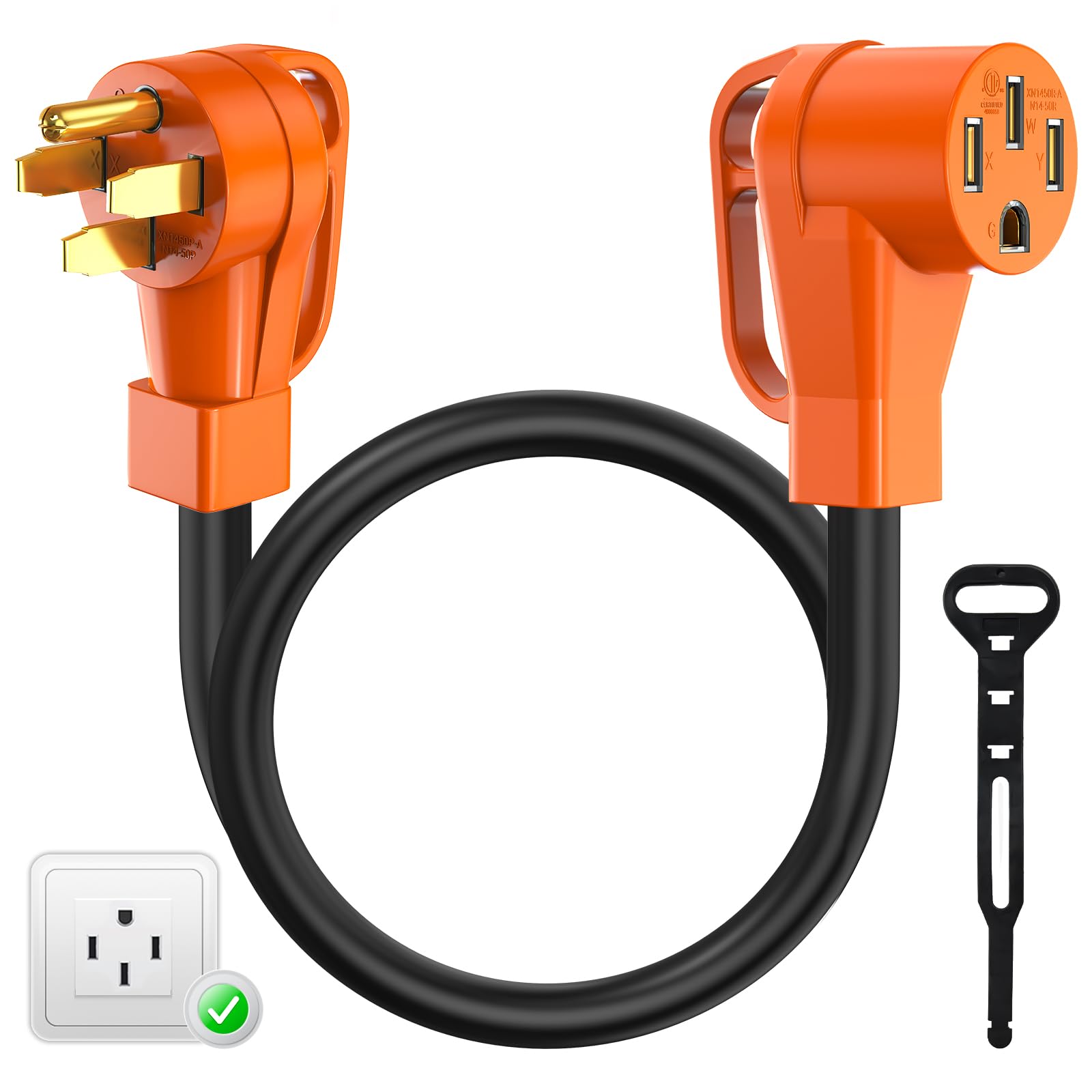 Amazon.com: Tera Electric Vehicle Extension Cord 50A 3FT: for All EVs ...