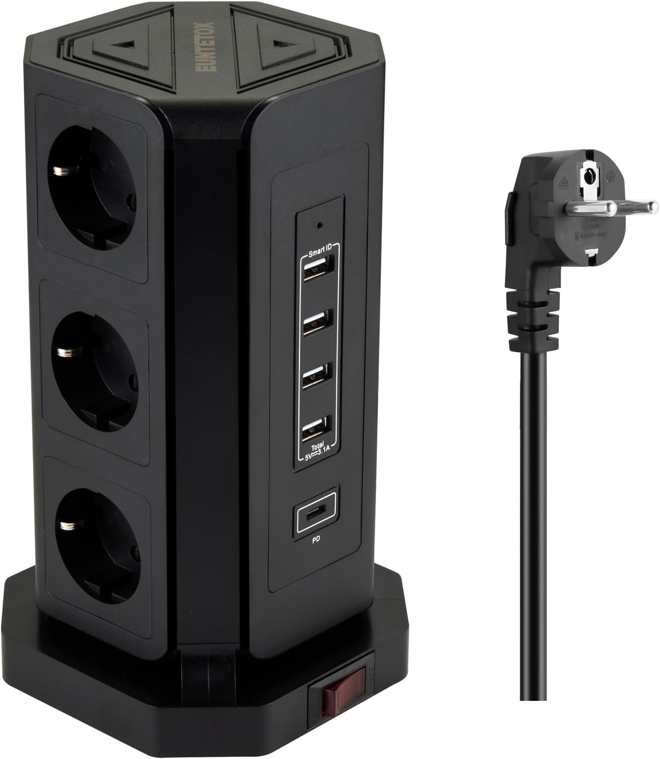 Multiprise 3 Prises avec 3 USB Distribution multifonctionnelle, Prise d ...