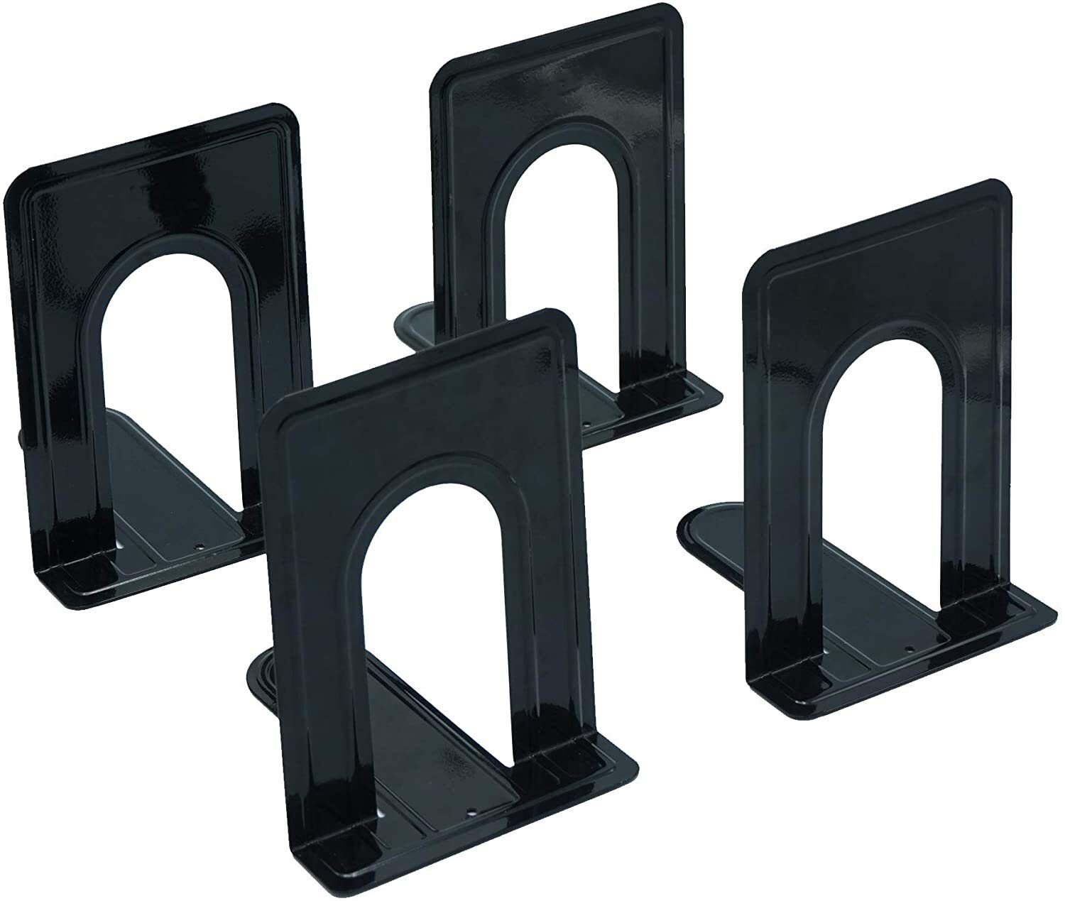 Buy Lafbo Premium Heavy-Duty Black Bookends – Metal L-Shaped Book Ends ...