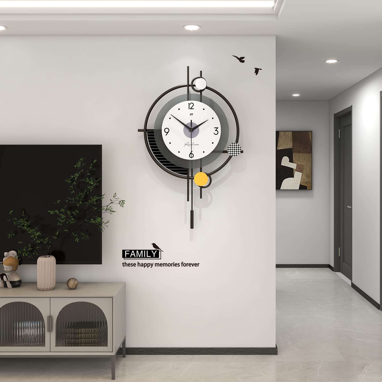 Craftsman Style Wall Clocks Battery Operated Afoxsos 24 In. Modern Big