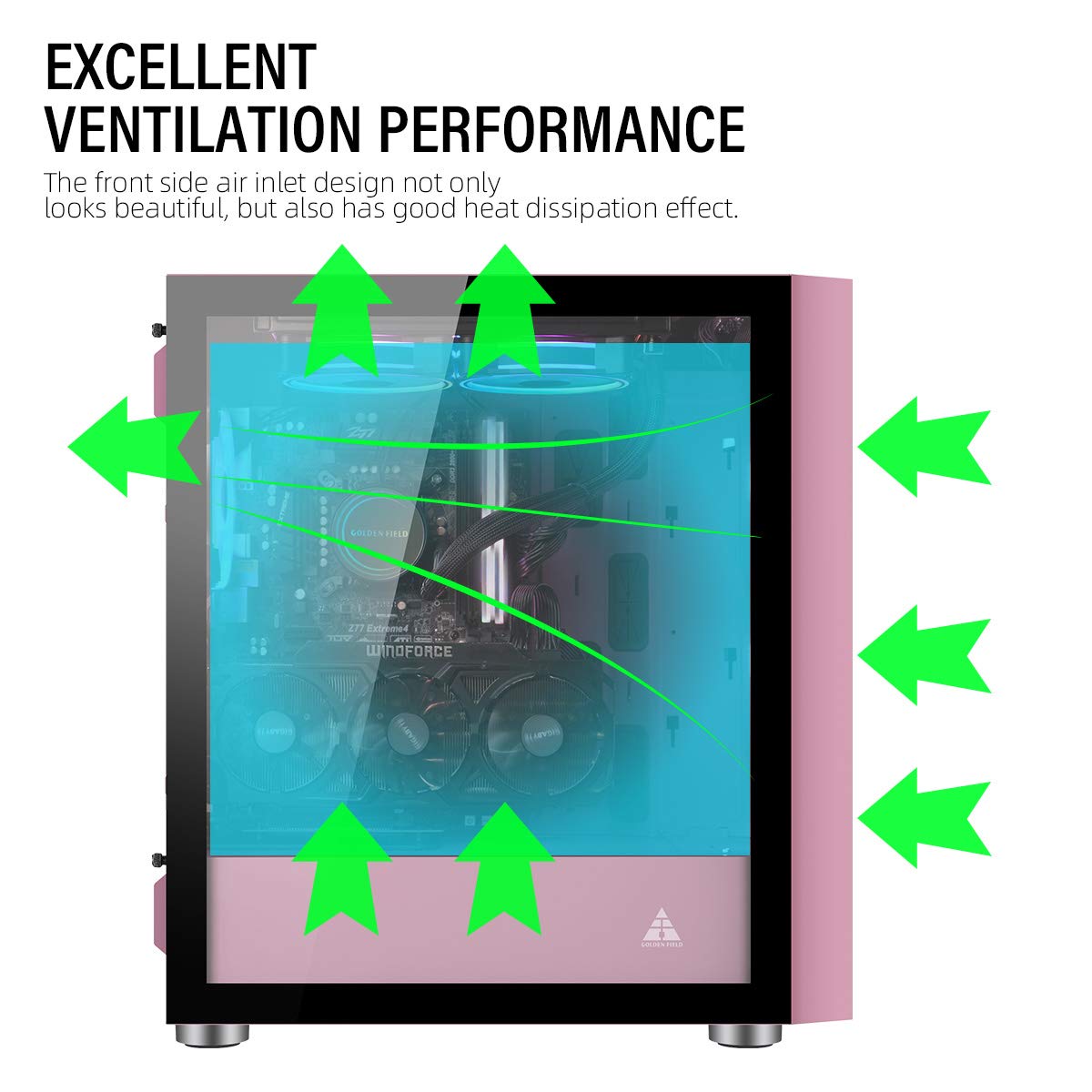 Buy GOLDEN FIELD- Magician Mid Tower ATX/MATX Case, High Airflow Mesh ...