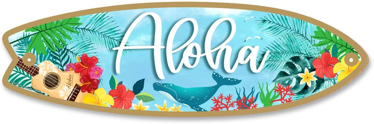 Amazon.com : RattanView Hawaiian Aloha Wooden Sign Wall Hanging Plaque ...
