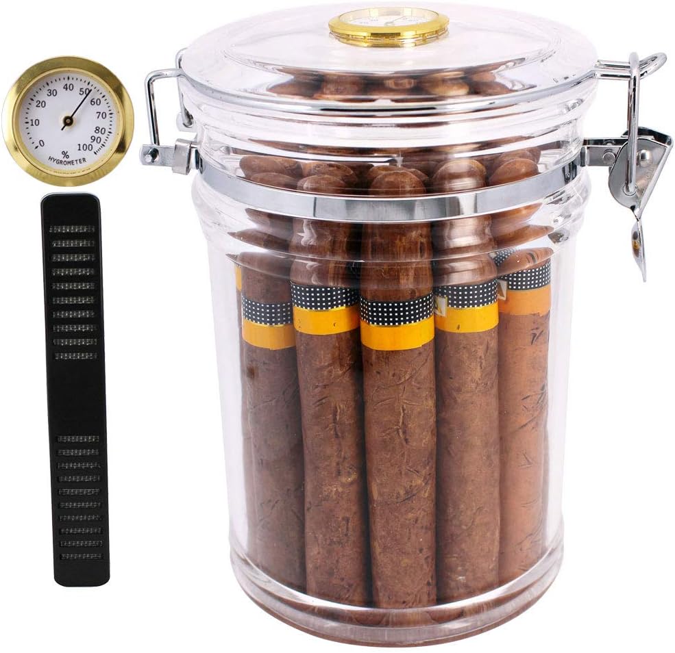 Amazon.com: TOIKA Elegant Clear Acrylic Cigar Humidor Case,Cigar Jar ...