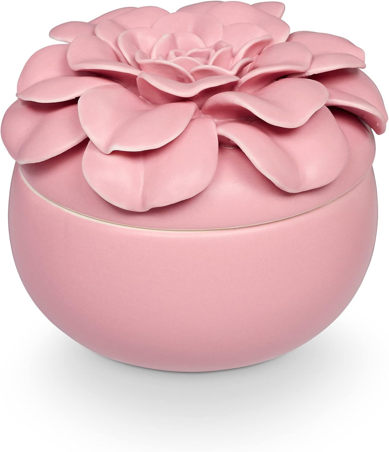 Amazon.com: ILLUME Go Be Lovely Ceramic Flower Candle, Pink Pepper ...