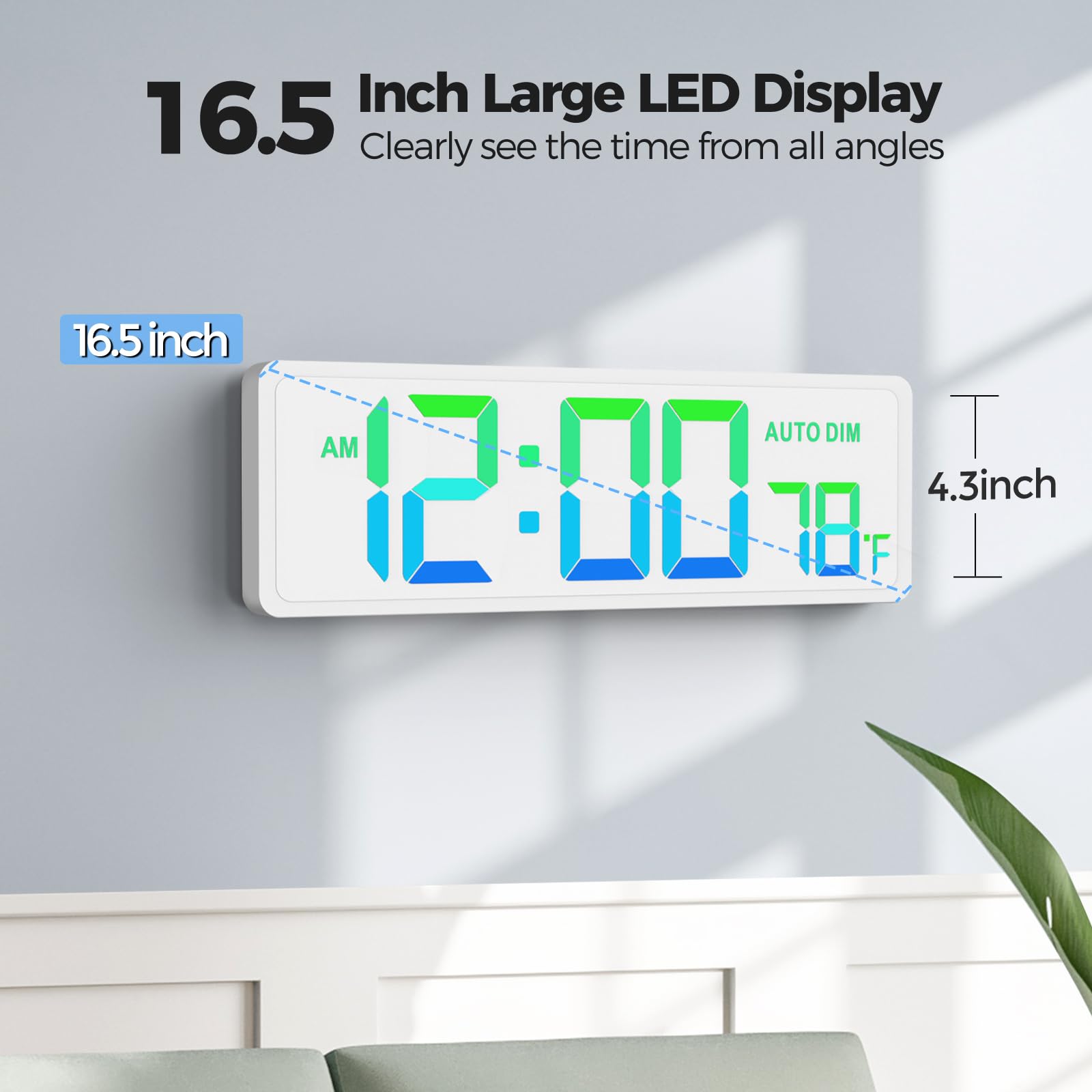 Snapklik.com : REACHER 16.5" Large Digital Wall Timer Clock