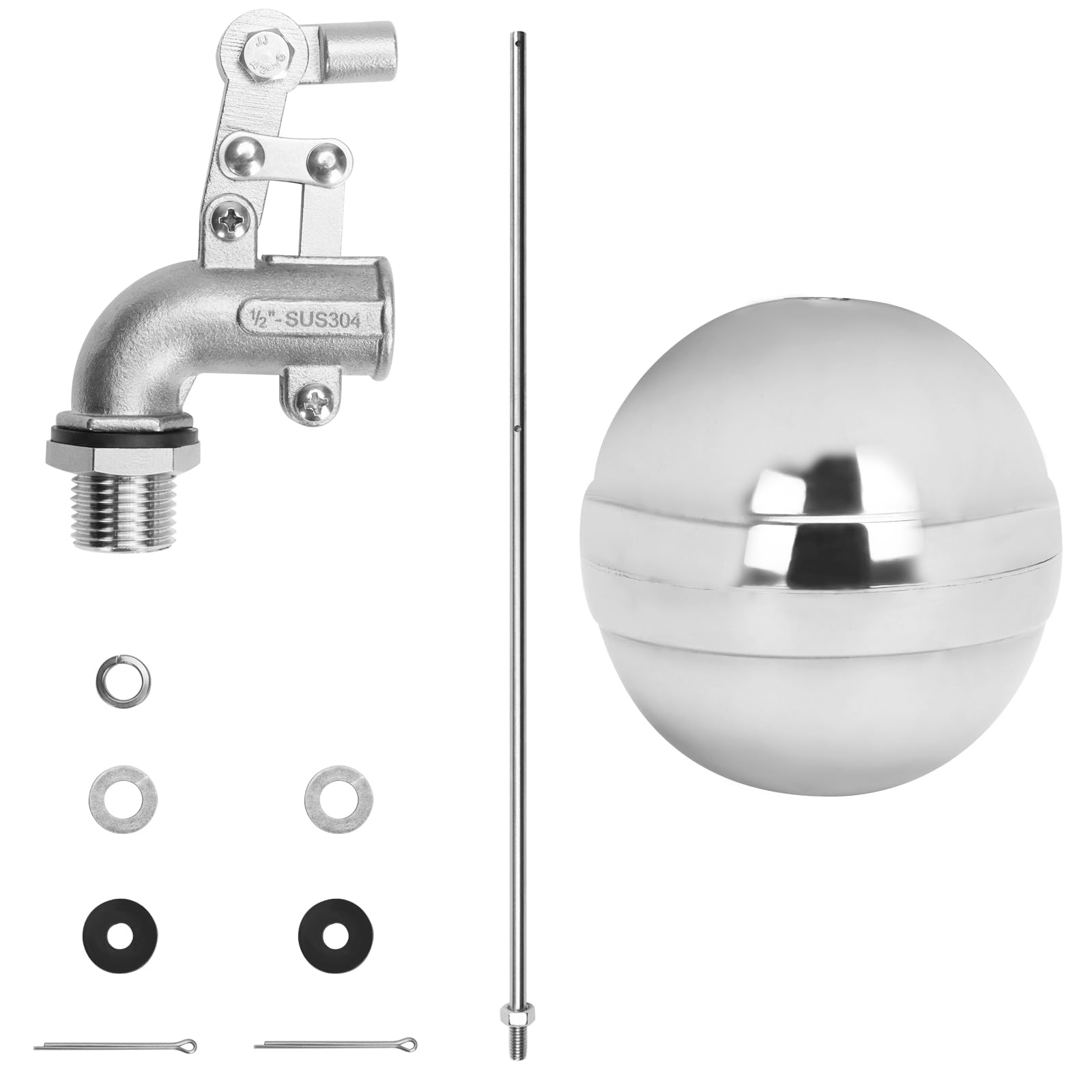 Snapklik.com : Stainless Steel Float Ball Valves - 1/2" NPT Male Thread ...