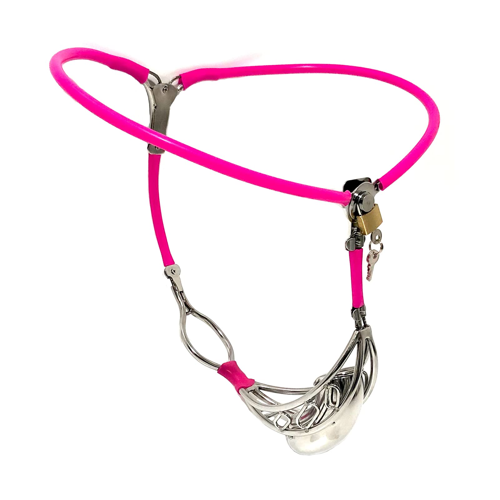 Buy LESOYA Male Stainless Steel Adjustbale Silicone Chastity Belt ...