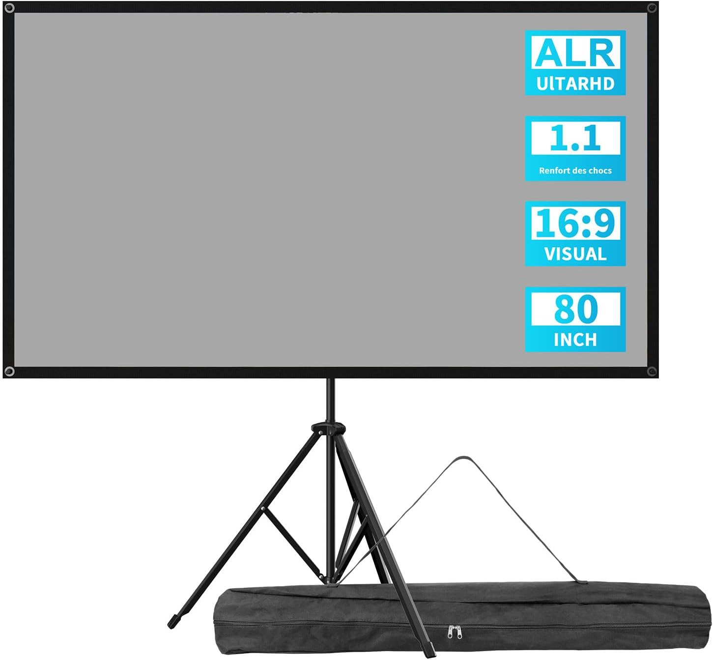 AWOL VISION Écran de projecteur Fixe de 100 Pouces avec Cadre Fin pour ...