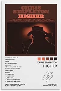 Amazon.com: MOOWI Chris Stapleton Poster Higher Album Cover Poster for ...