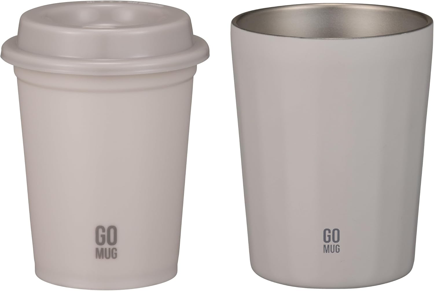 Amazon.co.jp: シービージャパン(CB JAPAN) ステンレスマグ [真空断熱 2層構造 300ml] + インナーカップ [食洗機対応 250ml] セット グレージュ ゴー ...