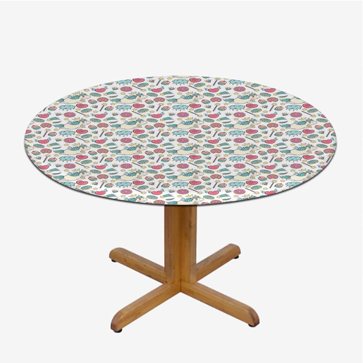 Amazon.com: MPOIFZ Multicolor Tablecloth Toppers for Round Tables ...