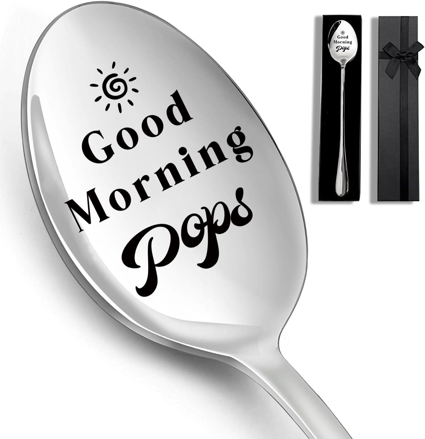 Amazon.com: Good Morning Pop-Pop Spoon Engraved Funny Gift for Dad ...