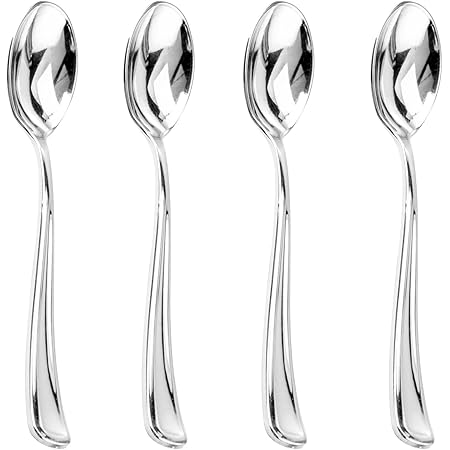 Amazon.com: Mini Spoons For Desserts - Bulk Pack Of 100 Mini Silver ...