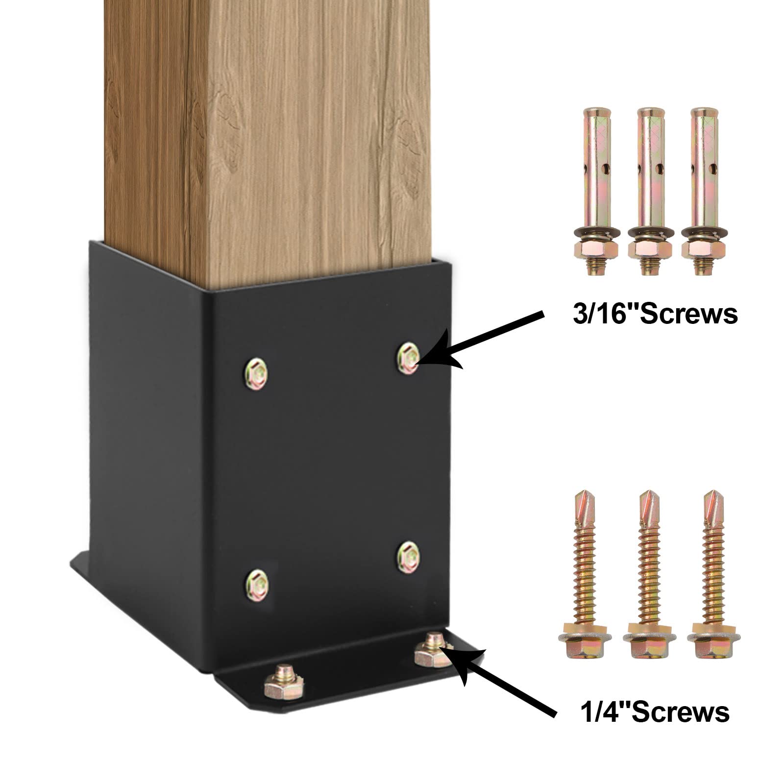 Colinktool Post Base, 4Ã—4 Post Base 10 Pcs, Inner Size 3.5 x 3.5 inch ...