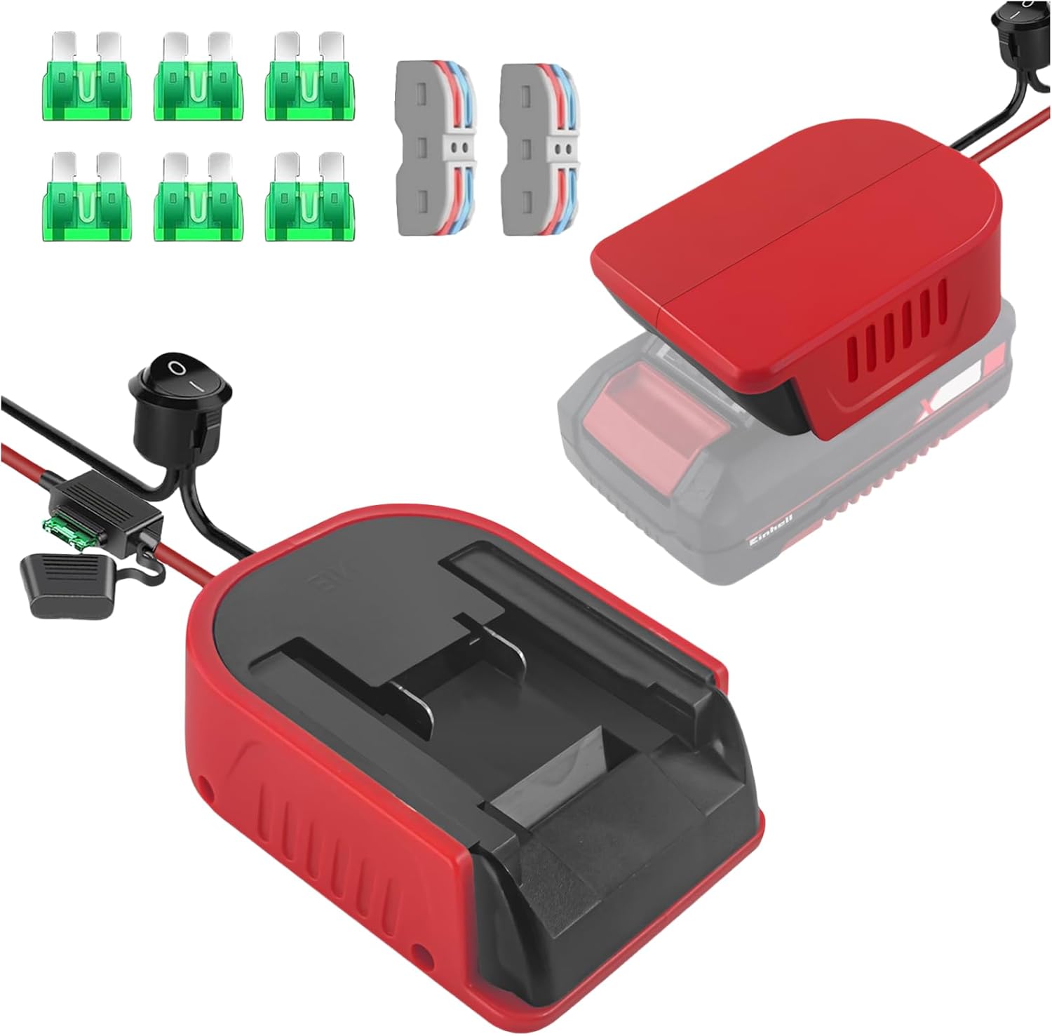 2 x Power Wheel Adapter for Einhell Power X-Change 18 V Battery ...