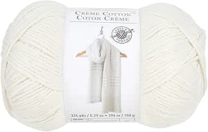 Amazon.com: Crème Cotton Yarn by Loops & Threads - Solid Yarn for ...
