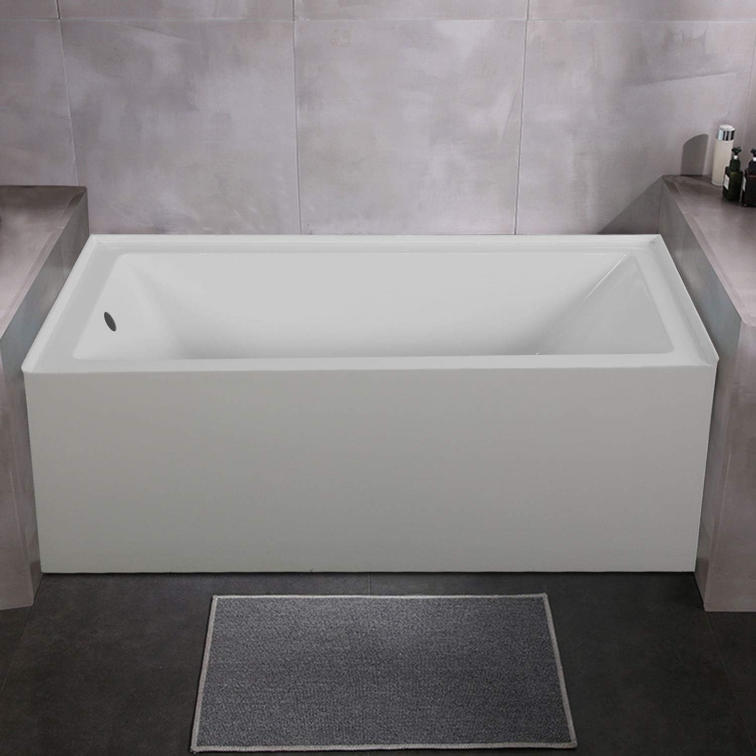 JAXPETY 60-Inch Acrylic Skirted Bathtub Contemporary Apron-Front ...