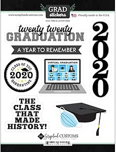 Amazon.com: Scrapbook Customs 61405 Graduation 2020 Quarantine COVID-19 ...