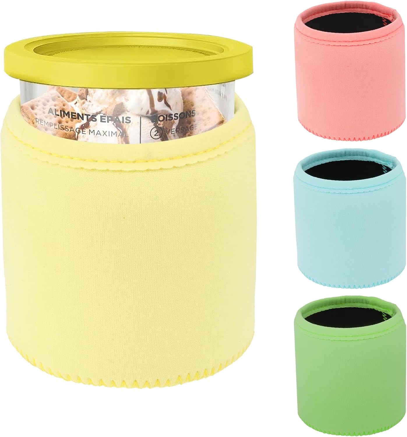 Amazon.com: 4Pcs Ice Cream Sleeve, Reusable Insulated Ice Cream Sleeve ...