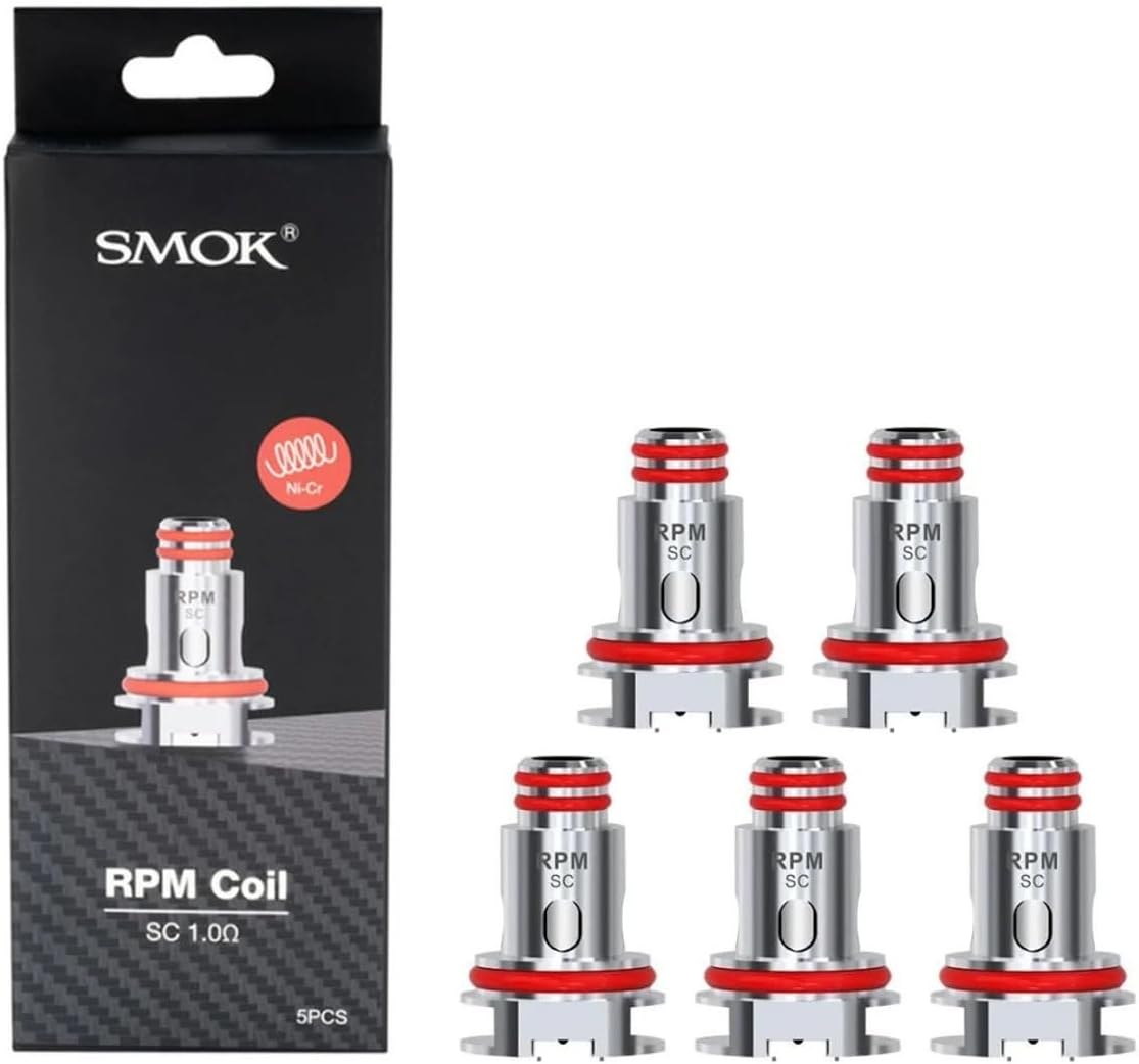 SMOK RPM Replacement Coils SC 1.0 Ohm (Pack of 5) Enhanced Flavor and ...