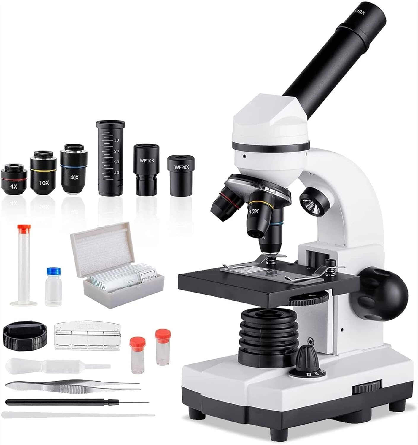 Biological Microscope for Kids 1600X Compound Microscope Dual LED ...
