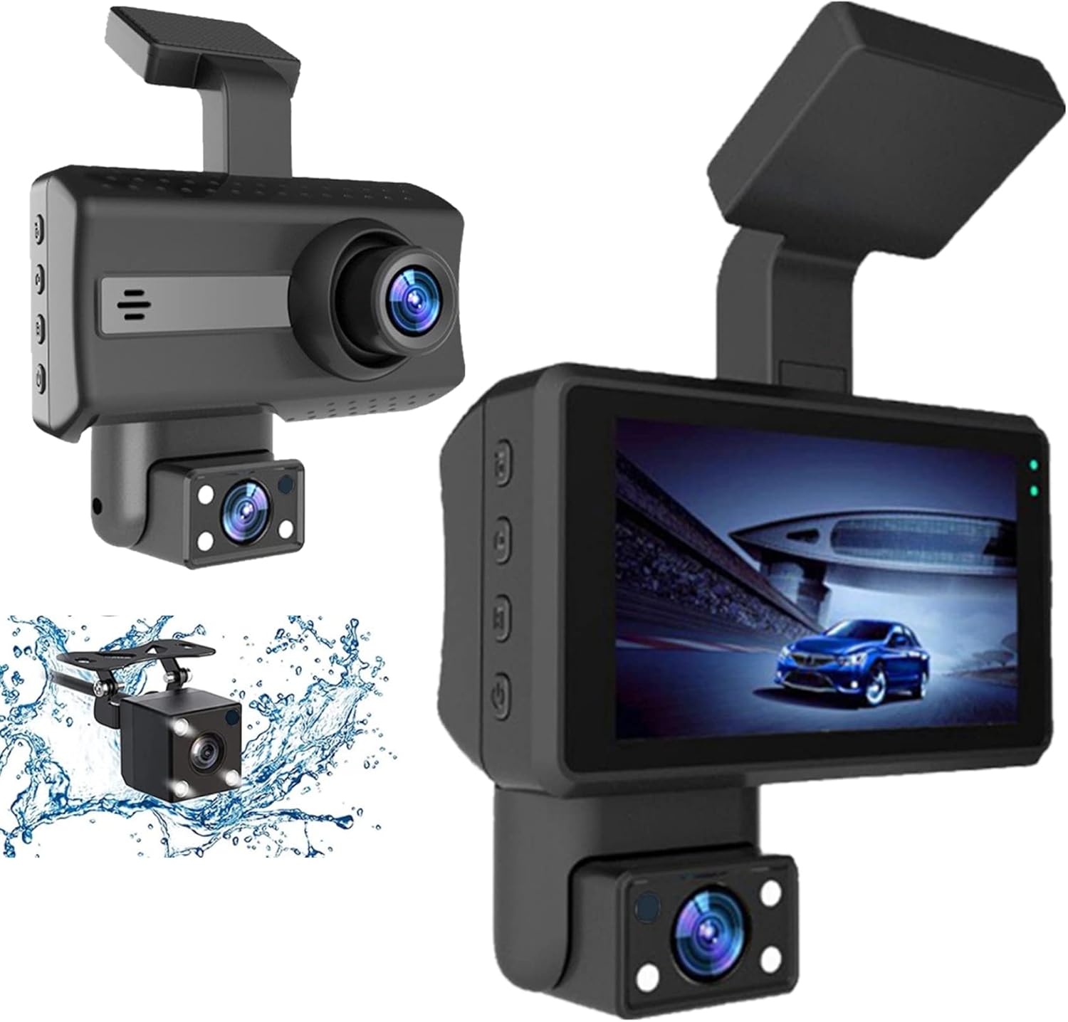 Amazon.com: Dash Cam Front and Inside, Full HD Dash Camera for Cars, 3 ...