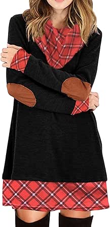 Alaster Queen - Vestido de Manga Larga para Mujer, de otoño 2024, Estilo Casual, a Cuadros ...