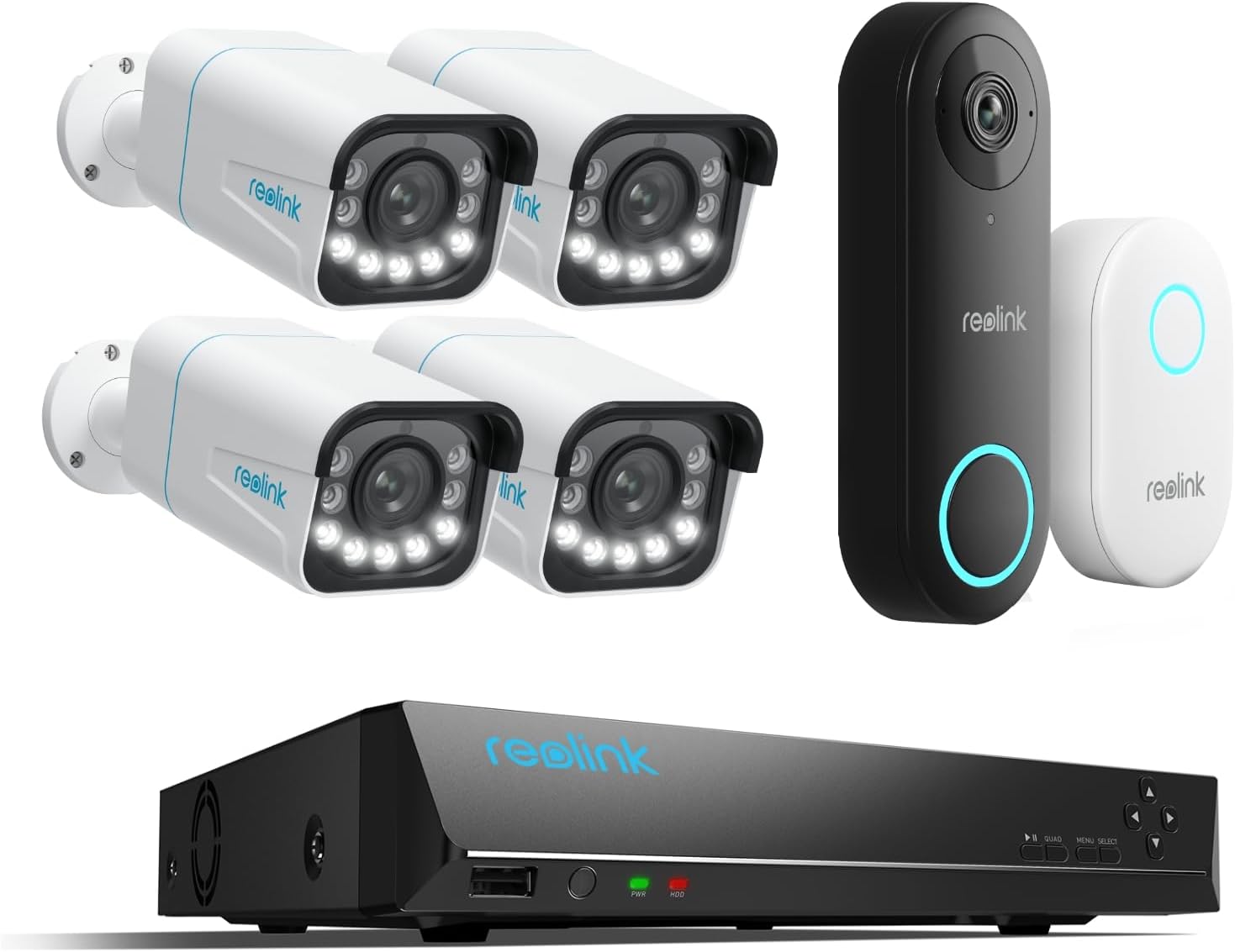Amazon.com: REOLINK 4K Wired Security Camera System, 4pcs 4K PoE Home ...