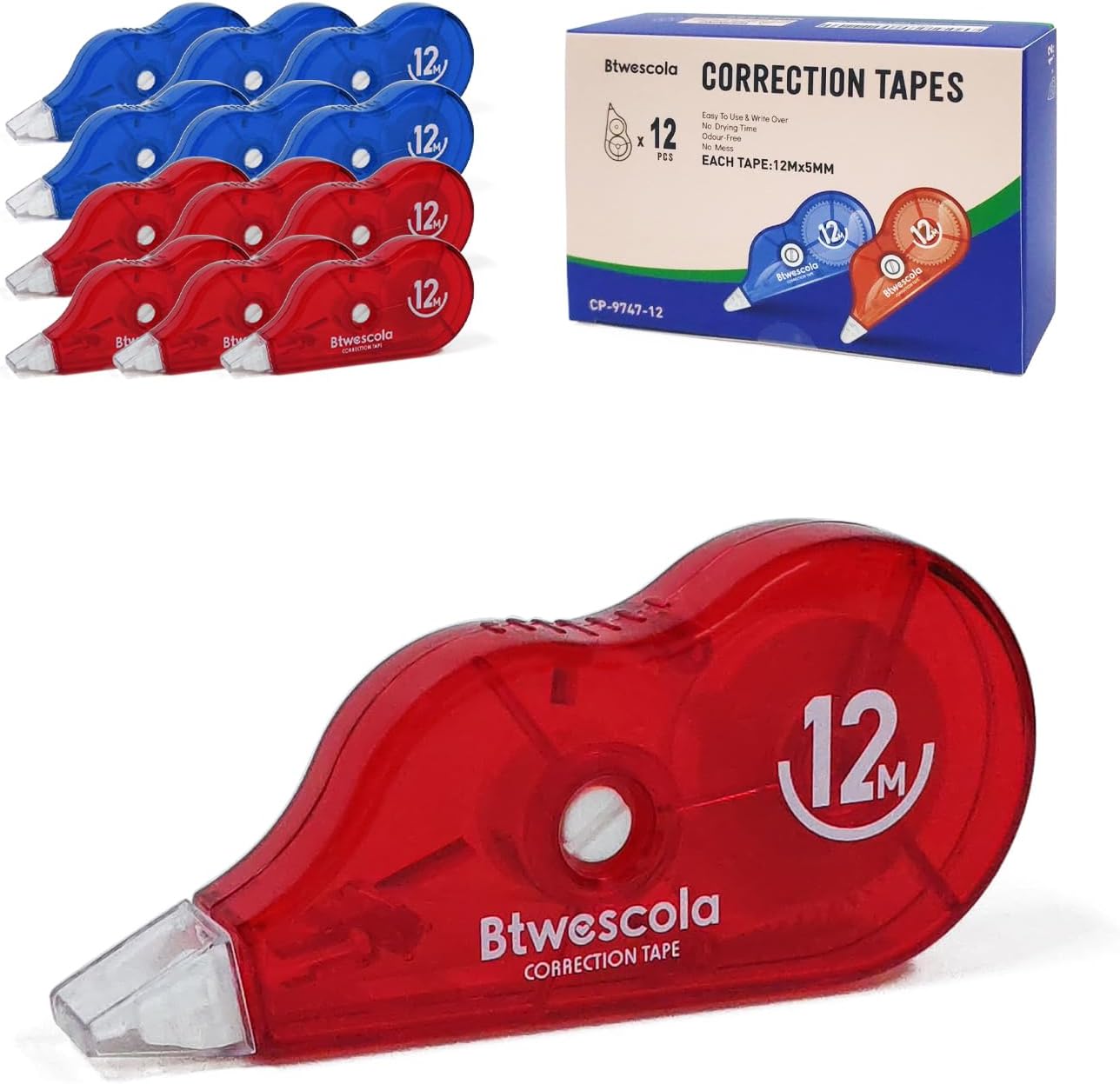 Amazon.com : Btwescola Correction Tape, Tear-Resistant Tape Office or ...