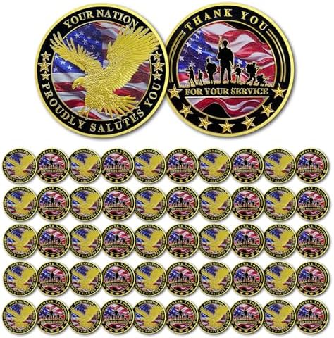 Amazon.com : ERYIWBERIT 50Pcs Military Challenge Coins Veteran ...