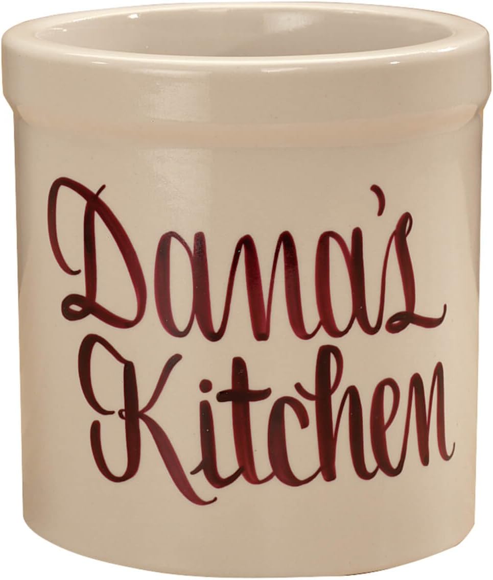 Amazon.com: Personalized Stoneware Burgundy Crock - 1-Quart, Natural ...