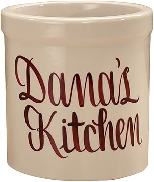 Amazon.com: Personalized Stoneware Burgundy Crock - 1-Quart, Natural ...