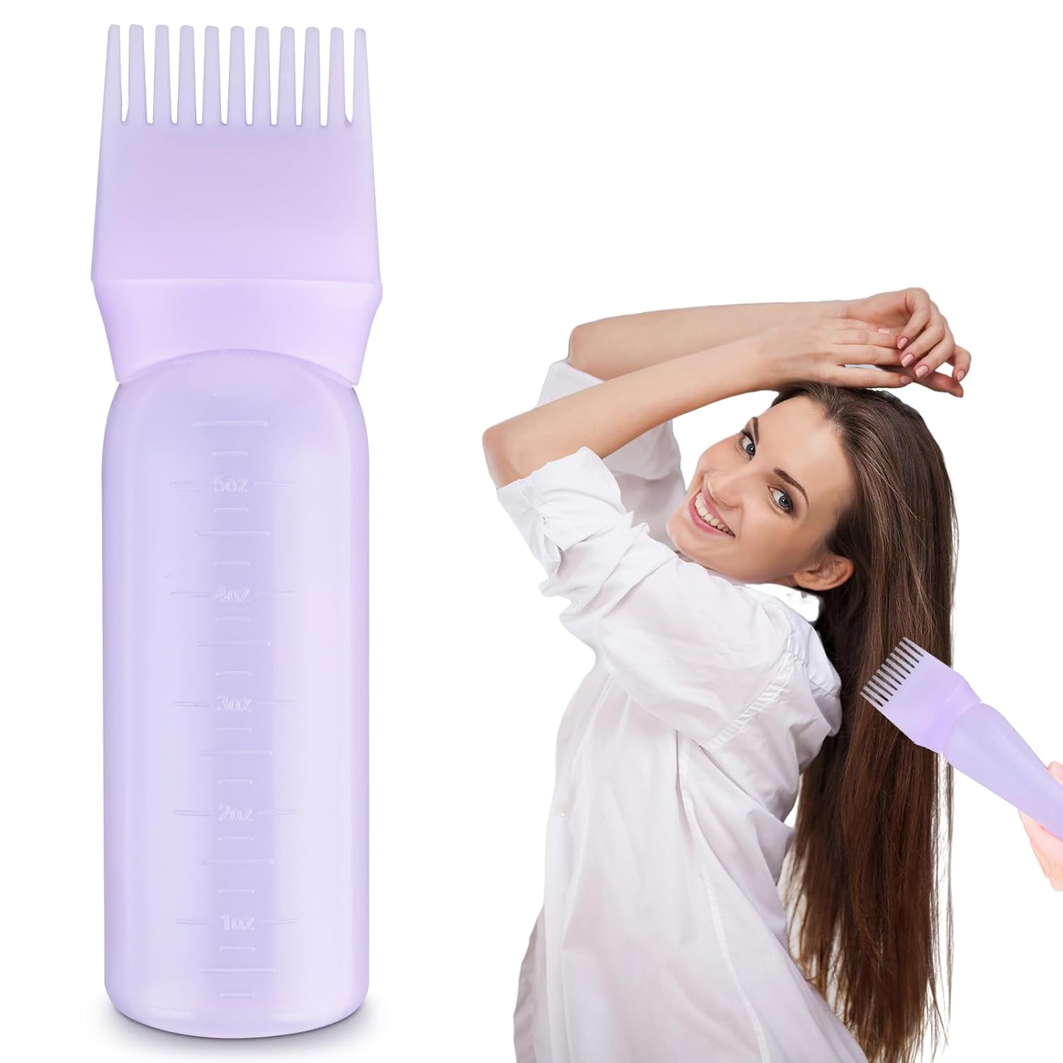 Amazon.com: Root Comb Bottle Applicator, 6 OZ Graduated Hair Oil Bottle ...