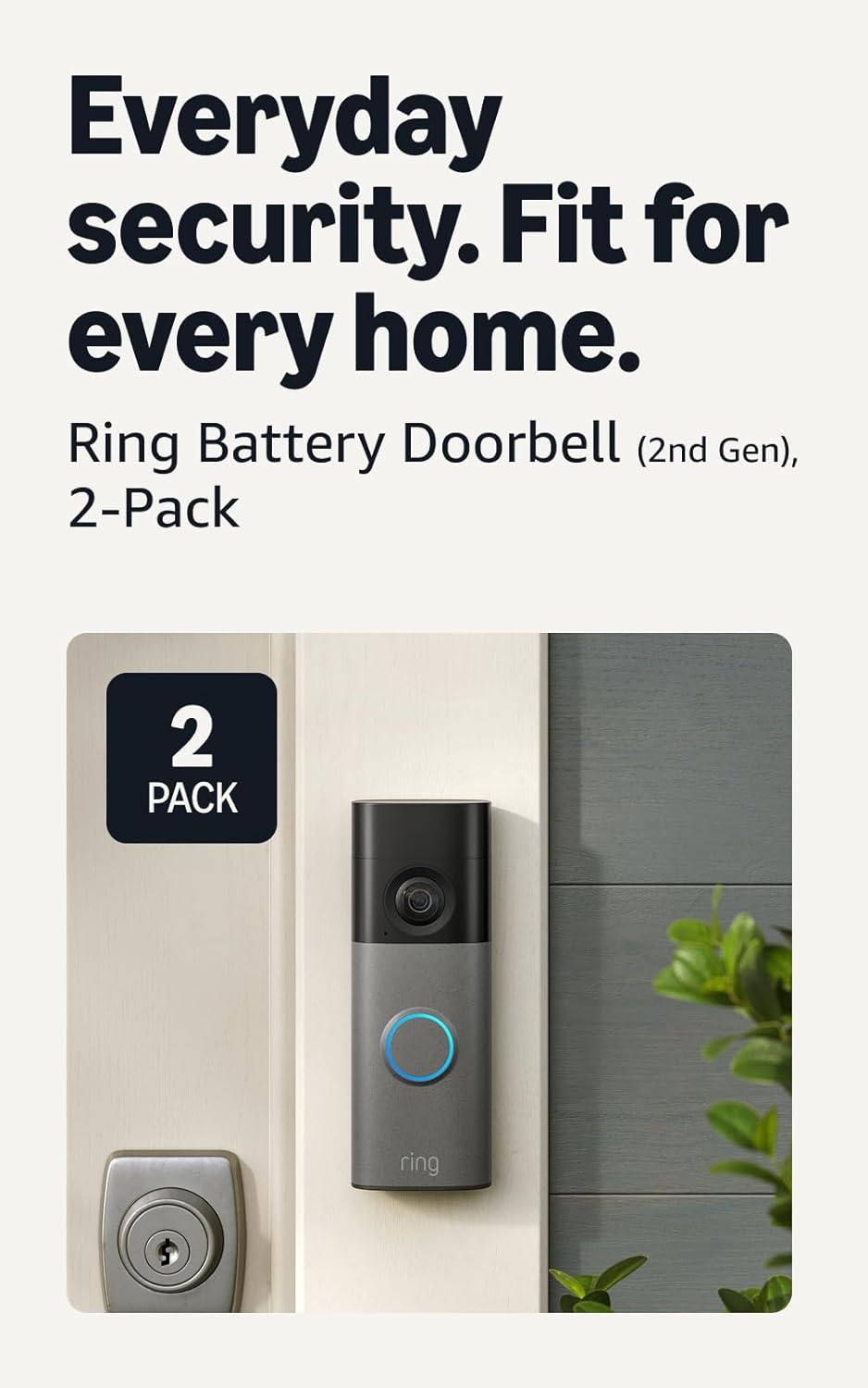 Amazon.com: Ring Battery Doorbell (newest model), Retinal 2K with wide ...