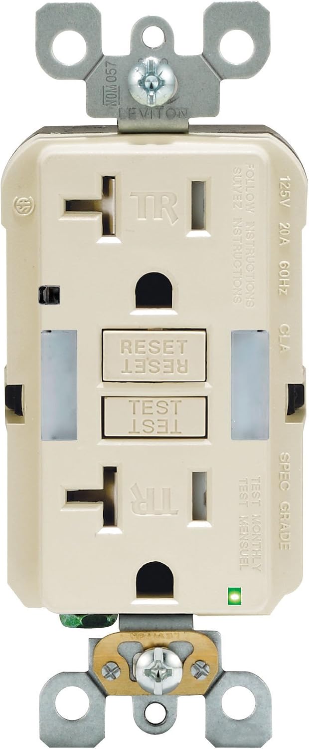 Leviton X7892-T 20 Amp, Slim Guide Light GFCI, SmartLockPro ...