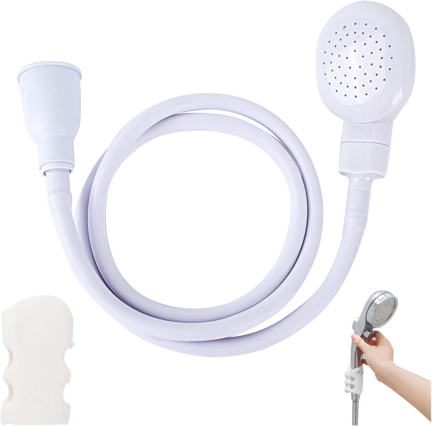 Single Tap Bath Sink Shower Head Hose Spray Hair Dresser Pet Push On ...