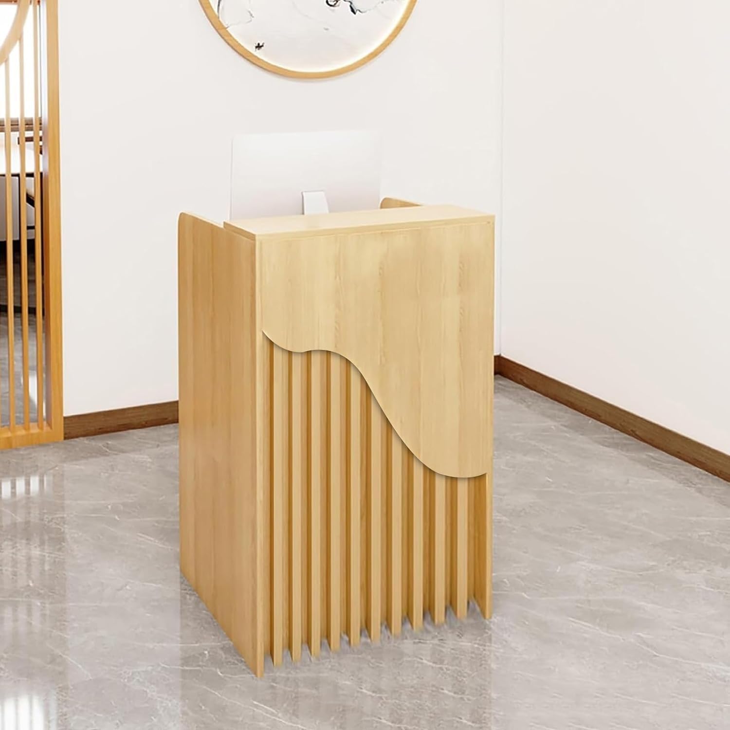 Wooden Hotel Reception Table Reception Desk In Stock In USA/AU/UK M2