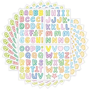 30 Sheets 3600Pcs Colors Self Adhesive Letters Kit, Identification ...
