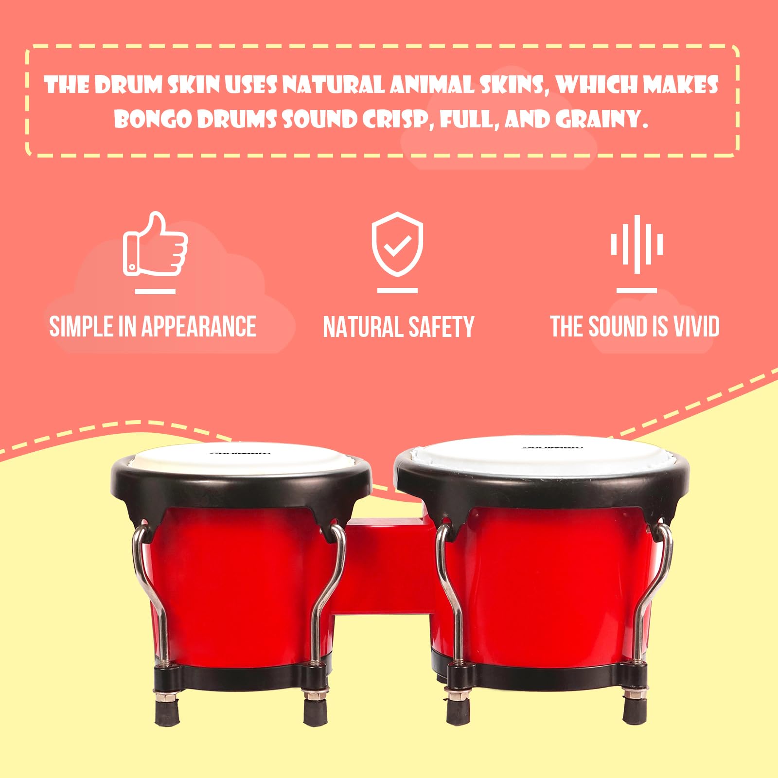Snapklik.com : Soulmate Bongo Drum 4 And 5 Set For Kid Adults Beginners ...