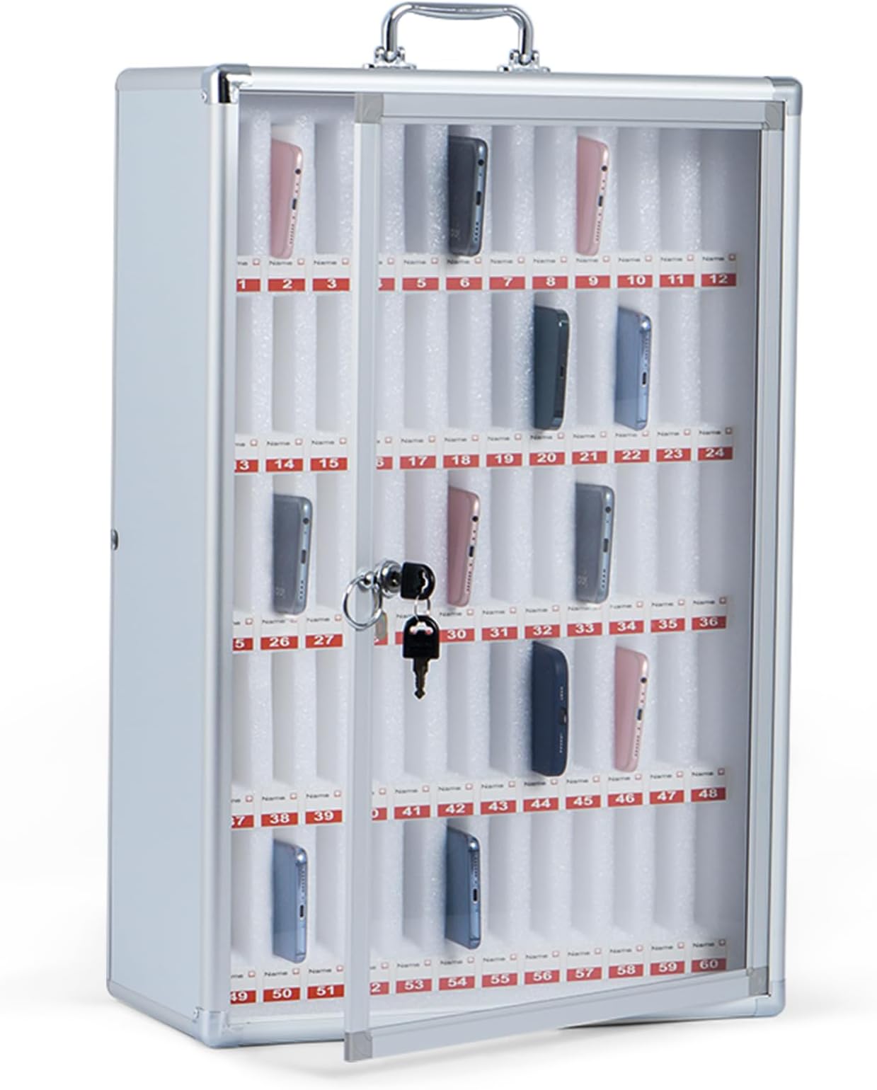 Amazon.com: Leblett Cell Phone Storage Cabinet, Silver, 60 Slots ...