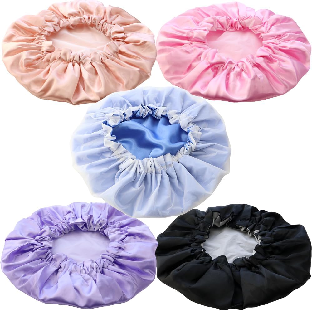 Amazon.com : Siris Shower Cap Full Size Satin Lined Vinyl (2 Pack ...