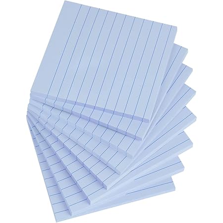 Amazon.com: Lined Sticky Notes 4x4 Inches, Light Sky Blue Ruled Self ...