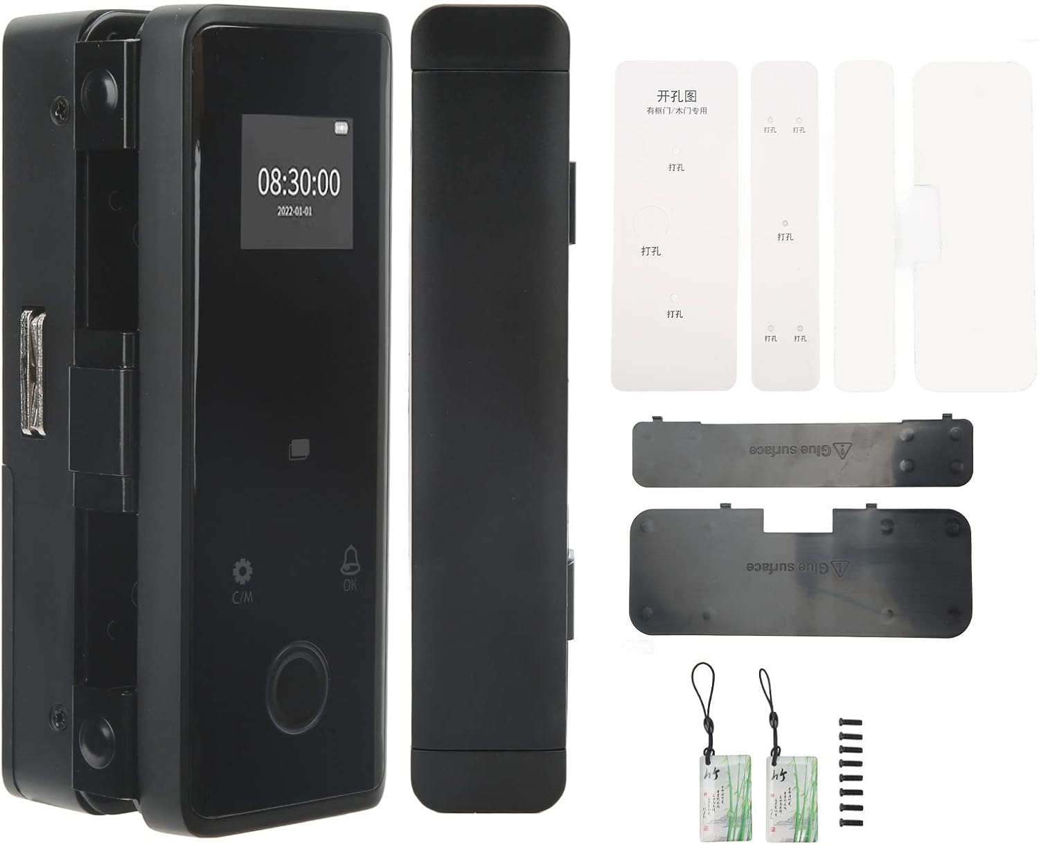 Smart Glass Door Lock Smart Digital Glass Lock Fingerprint Password ...