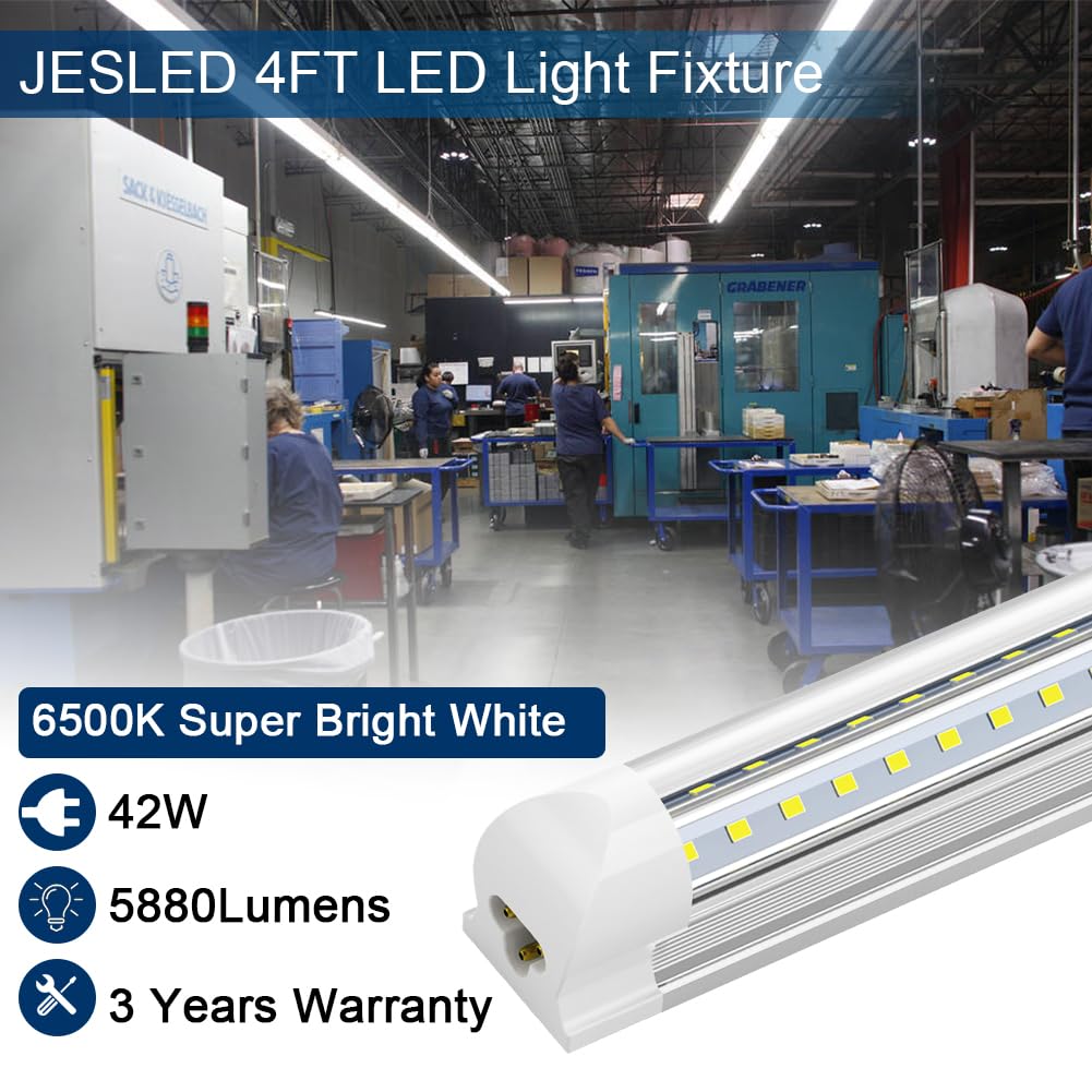 Snapklik.com : LED Shop Light 4FT, 42W 5880LM 6500K Cool White, T8 ...