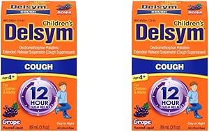 Amazon.com: Delsym Cough Suppressant for Children and Adults, Grape, 3 ...