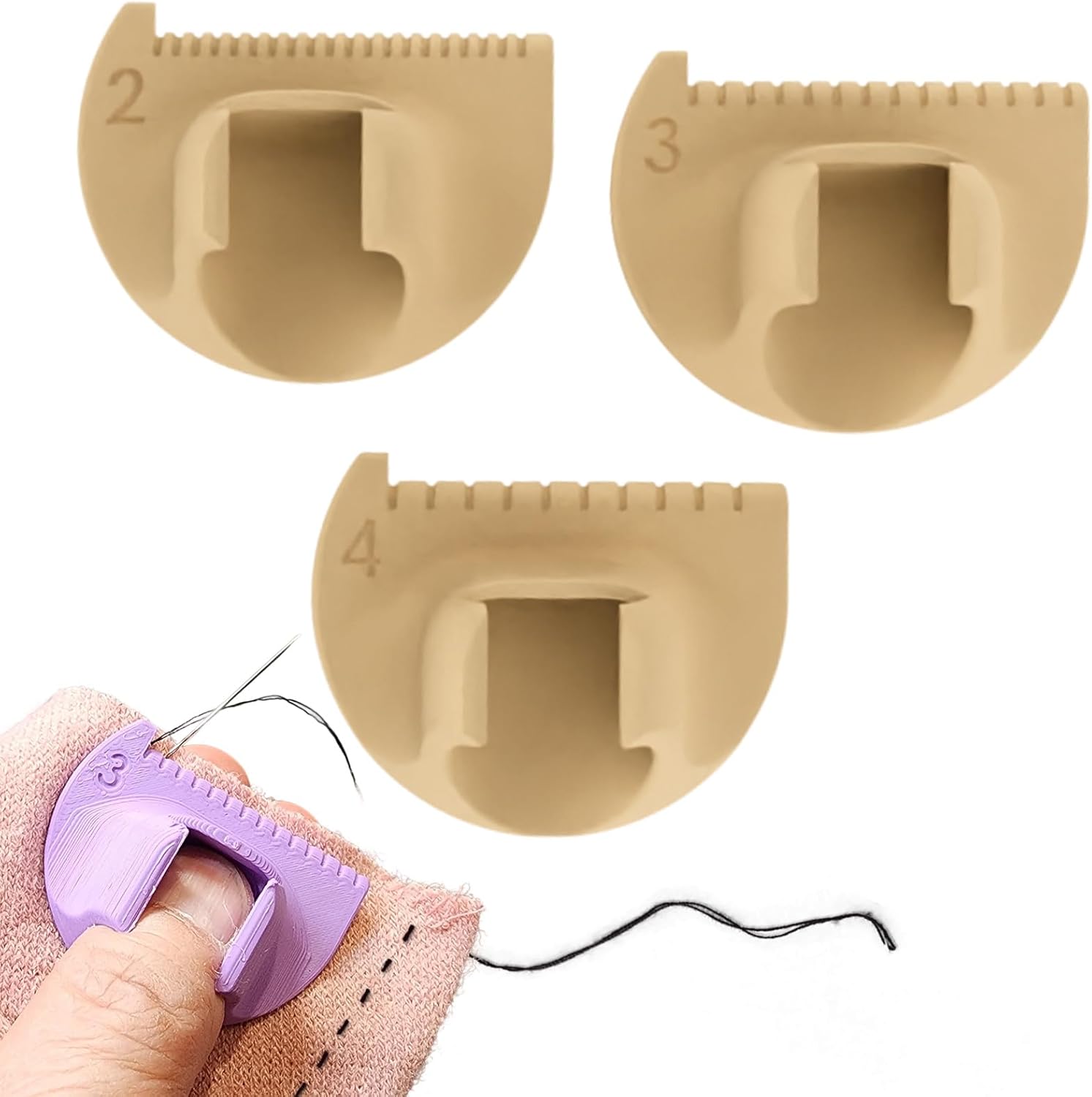Amazon.com: Finger Sewing Ruler Sewing Template for Equal Stitches (3 ...