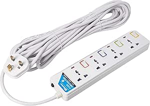Universal Power Strip Extension Cord 13A 250V, 4 Way Socket with ...