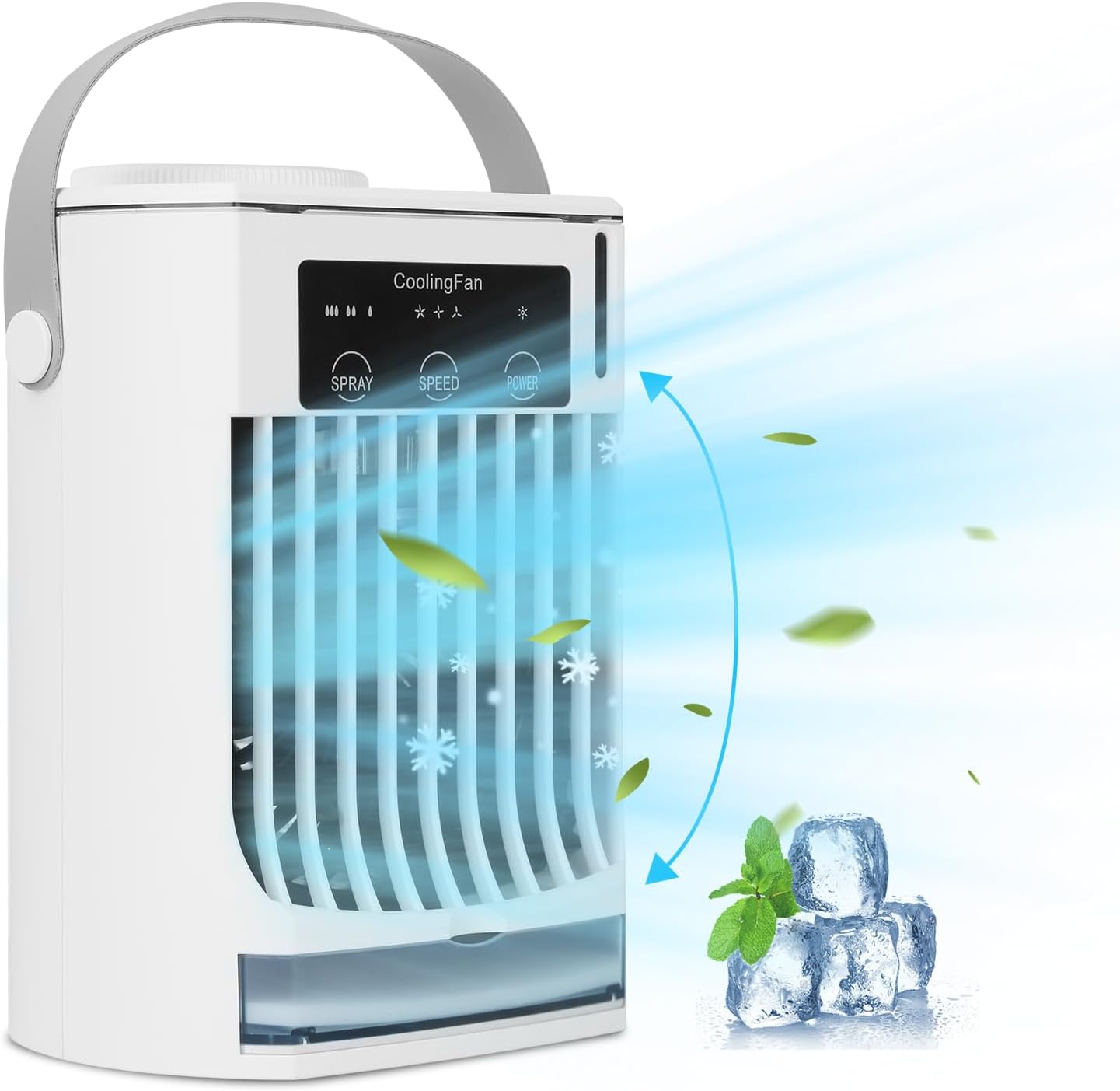 Amazon.com: Portable Air Conditioner Cooling Fan, 3 Speed & 3Spray Cold ...